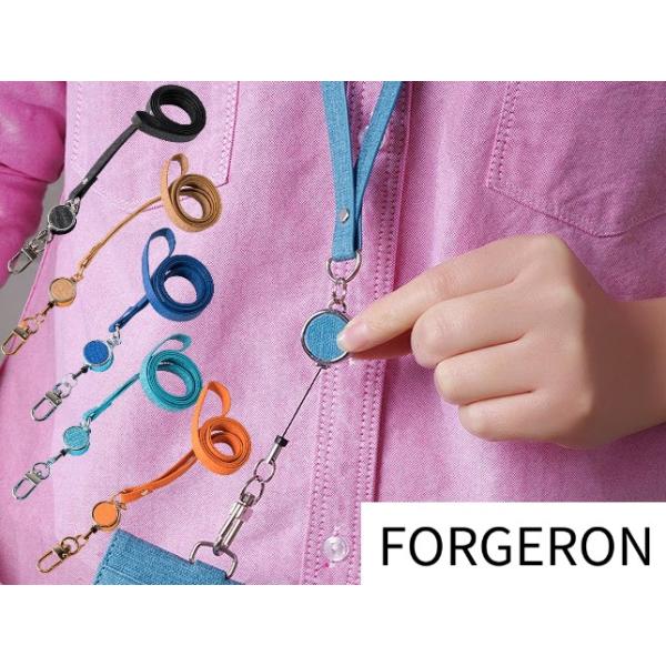 社員証やICカード入れに便利な伸縮付きネックストラップ付きカラビナでワンタッチ装着首かけなので落とさない＆無くしにくい伸縮リール式なので首に掛けたままカードを使えるビジネスシーンからプライベートまで使用可能なシンプルデザインのPUレザー製サ...