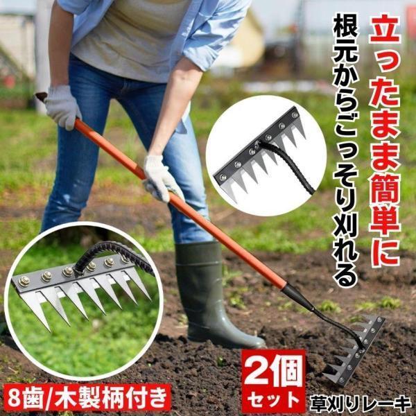 こちらのページは8歯木製柄付きタイプ2個セット購入ページです。【草抜きの面倒を解決！】根こそぎ抜ける高性能ガーデン草抜き器〜腰や手の負担を軽減し、庭のお手入れがグンと楽に！〜「草むしりって、こんなに楽だったの？」そんな驚きの声が続出している...