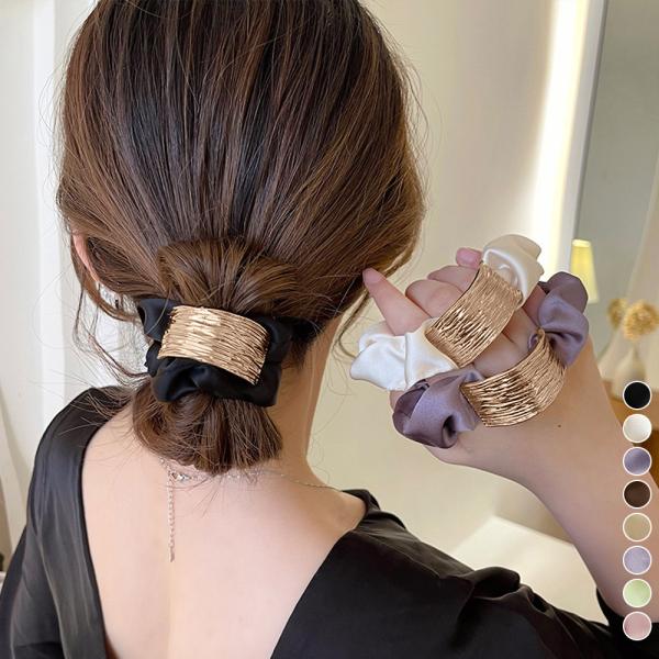 カラー：ブラック/アイボリー/くすみパープルゴム直径：約4.5cm生産国：中国