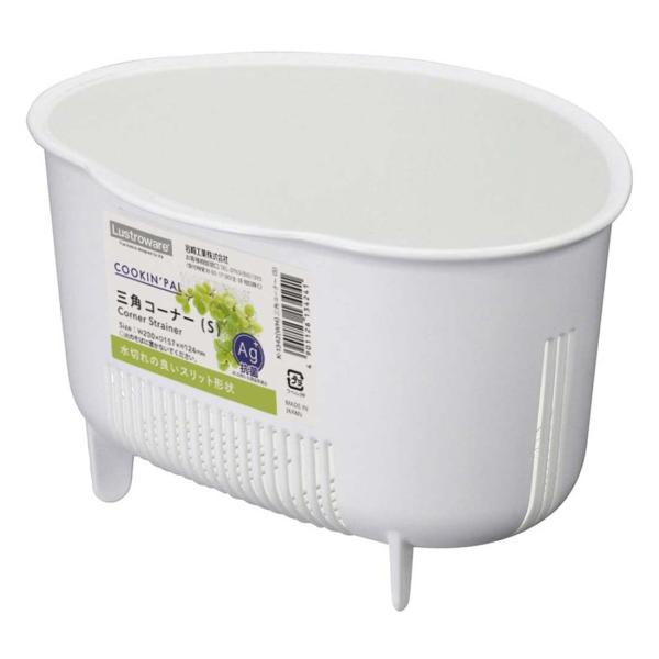 岩崎工業 三角コーナー S ホワイト 幅20×奥行15.7×高さ12.4cm K-1342 WH 日本製 ・サイズ:幅20×奥行15.7×高さ12.4cm、重量:110g、材質:ポリプロピレン、食洗機の使用:不可、生産国:日本・小さめのシン...