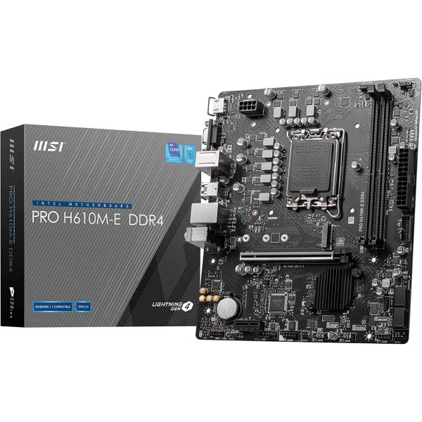 MSI マザーボード 初心者向け【Amazon限定モデル】 PRO H610M-E DDR4 第14/13/12世代Intel(LGA1700)対応1xPCI-e 4.0 x16 Micro-ATX [Intel H610 搭載] MB6174