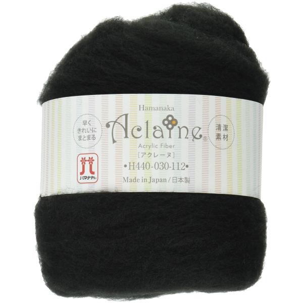 ハマナカ アクレーヌ30Gパック 黒 H440-030-112 ・サイズ:30g・仕様:羊毛フェルト・内容約30g・品番:H440-030-112・注意事項水フェルトやふってふってには不向きです。・素材:アクリル100%