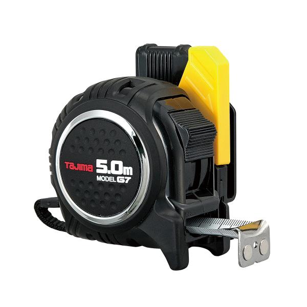 TJMデザイン タジマ(Tajima) 回転式セフG7ロックマグ爪25 5.0m RSFG7LM2550 ・あたっても壊れにくくどの向きでも着脱できる回転セフコンベ・テープ幅：25mm・テープ長さ：5.0ｍ・テープ：剛厚ホワイトテープ・目盛...