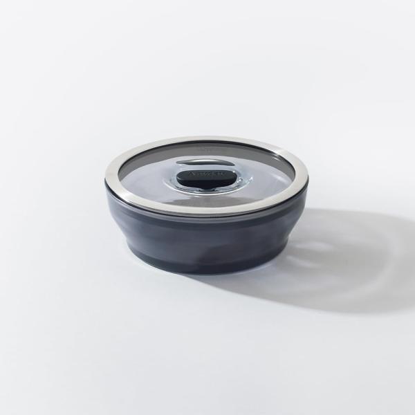 マイヤー(Meyer) Anyday Cookware 18cm 浅型ディッシュ ブラック【レシピブック付き】エニデイ 電子レンジ皿 ガラス保存容器 蓋付き 蒸し ロースト サービング 食品の保存用 耐熱ボウル【国内正規品】 ・電子レンジ調理器