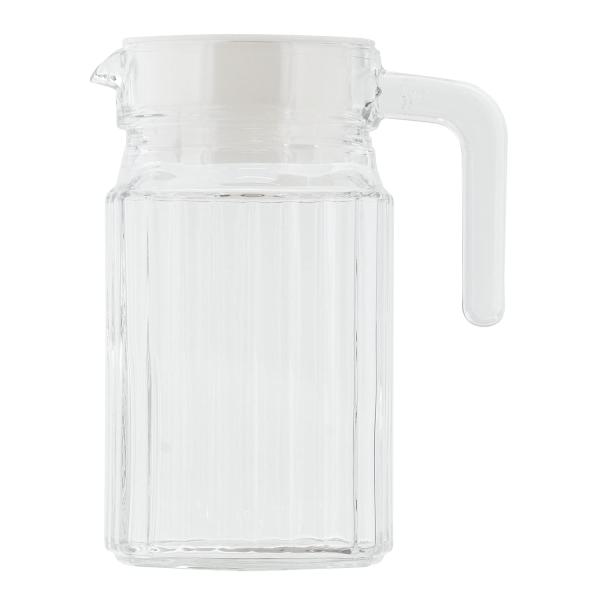ベストコ ガラス ピッチャー 0.5L ホワイト ND-2355 クアドロピッチャー ・※熱湯はNGです。・原産国：中国・商品サイズ：幅12.5×奥行8.6×高さ15.8cm・本体/ソーダガラス、蓋/ポリプロピレン・重量：0.48kg