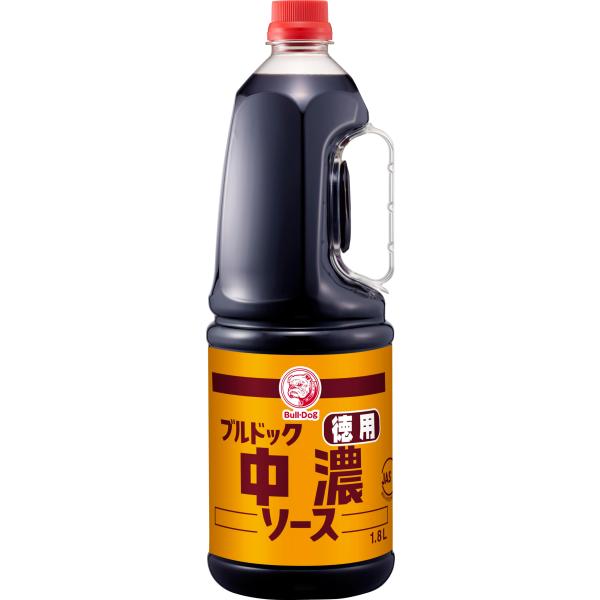 ブルドック 徳用中濃ソースハンディパック 1.8L ・内容量:1.8L・原材料:醸造酢(ブラジル他)、糖類(米国・タイ他)、野菜・果実(中国・日本他)・商品サイズ(幅×奥行×高さ):107×107×318mm