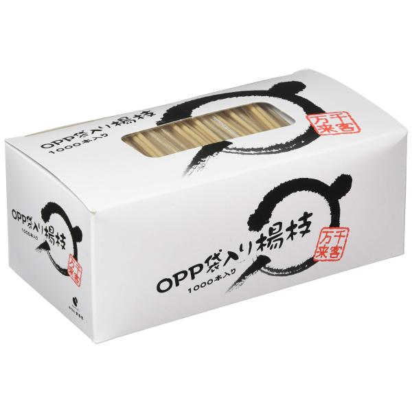 業務用 袋入り 楊枝 箱入 約1000本入り 00096 ・1本のサイズ(約):6cm・1箱入数(約):1000本・内容量重量:約190ｇ・材質:天然木・生産国:中国