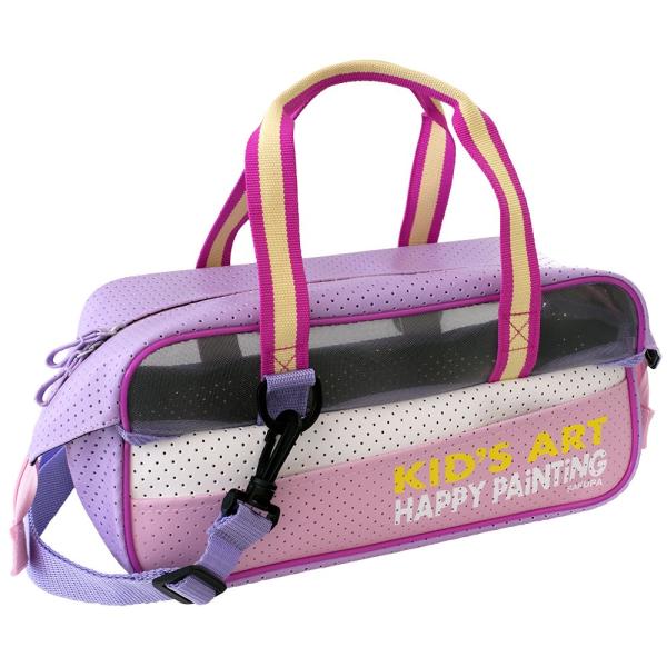 サクラクレパス 絵の具セットH用バッグ パステルピンク EWZ-Hケース#920 ・【サイズ】135×310×130mm・【仕様】水彩セットH用のケース（※中身は付属していません）・【材質】本体：PVC／メッシュ部：PA／肩ひも：PP／リン...