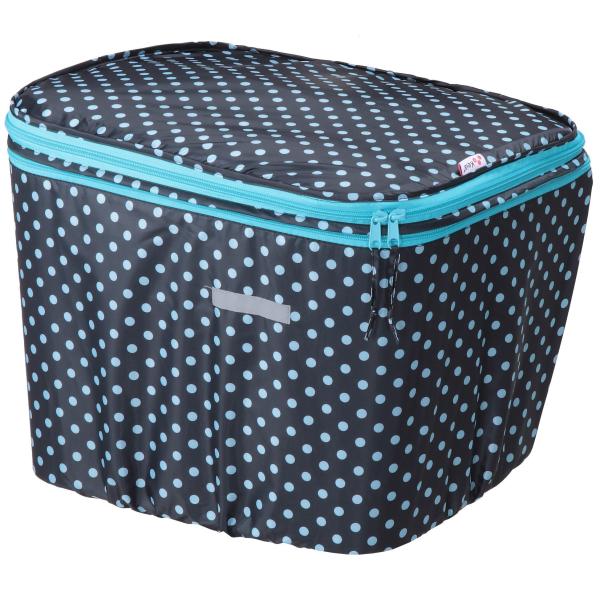 川住製作所(Kawasumi Seisakusyo) 2段式前カゴカバー ブラックドット KW-540BD ・その他:撥水加工・防水加工・サイズ:(約)幅390×長さ320×高さ300~490mm・本体重量:140g