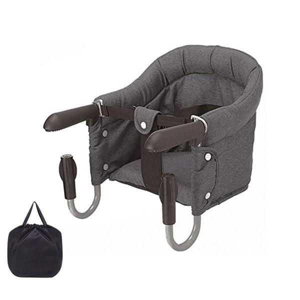 チェア 折りたたみ テーブルチェア 食事用 折り畳み携帯 お食事椅子 ローチェア ステンレス鋼 (グレー) ・【スリップ防止で安全チェア】安全性を確保するため、5点式調整可能のシートベルトの設計で、直立や滑りを防げます。 滑り止めのソフトプ...