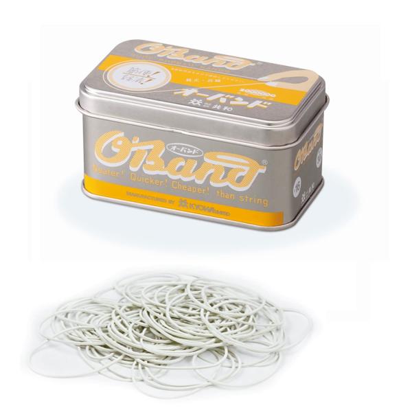輪ゴム オーバンド シルバー缶 30g #16 ホワイト GG-040-WT 共和 少量 白 色つき カラー ゴムバンド 収納 入れ物つき ・#16(16番手)…内径38mm/折径60mm/切幅1.1mm/厚さ1.1mm・おしゃれなシルバー...