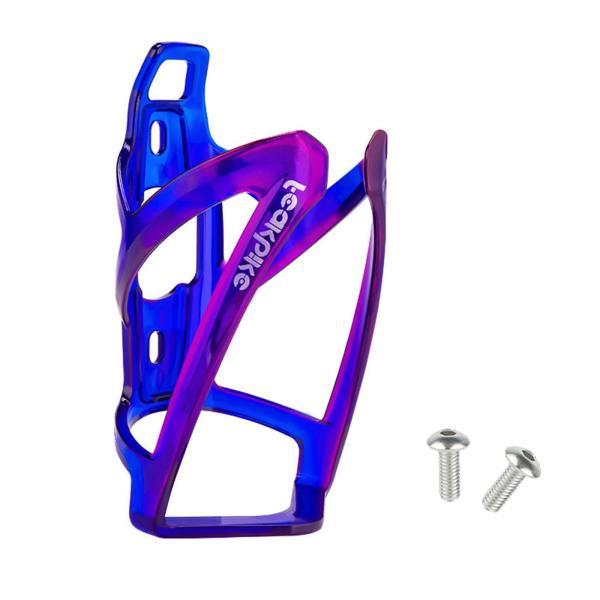 自転車 ボトルケージ バイク ドリンクホルダー 軽量 伸縮性がよく、ボトルケージ装着工具付きの使い勝手の良いロードバイク/クロスバイク/マウンテンバイクなどのグラデーション一体成形に適している（青紫色 1セット） ・【取り付け簡単】ダウンチ...