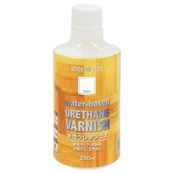 ニッペ(Nippe) ペンキ 塗料 WOODLOVE 水性ウレタンニス クリヤー 250ml 屋内木部用 低臭 ウレタン樹脂配合 4976124516726 ・うすめる液:水(目安/5%以内)・カラー:クリヤー・乾燥時間:約1時間・塗り面積...