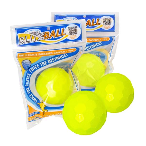 Blitzball Plastic Baseball ( 4パック) ・アメリカ製。・特許出願中のデザインにより、最大速度、カーブ、距離を実現。・裏庭用野球(ボール4個)。・重さは1オンス弱。・高性能プラスチック構造。