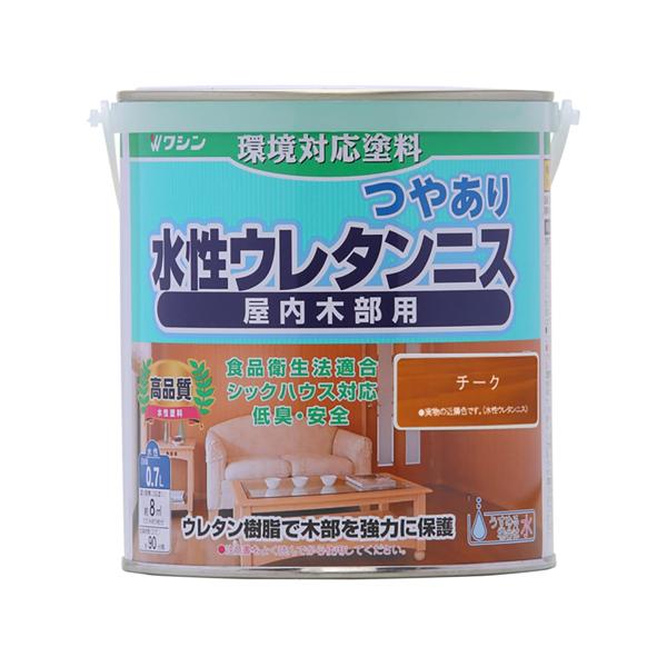 和信ペイント 水性ウレタンニス チーク 0.7L 屋内木部用 ウレタン樹脂配合・低臭・速乾 ・うすめ液:水(原液のまま使用できます)・乾燥時間:約90分(20)・仕様:F、アクリルウレタン系エマルション塗料、水性・塗り面積(2回塗り)(約)...