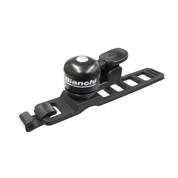 Bianchi(ビアンキ) ベル B ブラック ハンドルバー径22.2~34.9mmまで対応 バンド式 工具不要 黒 ・BIANCHIロゴの入ったコンパクトなベル。ハンドルバー径22.2~34.9mmまで対応の小型ベル。バンド式なので工具無...