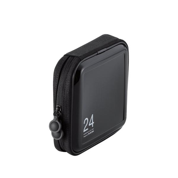 エレコム DVD CDケース セミハード ファスナー付 24枚収納 ブラック CCD-H24BK ・CD/DVDをスタイリッシュに収納できるCD/DVDファスナーケース・その他:自立形状・入り数:1・収納枚数:CDまたはDVD24枚・縦にも...