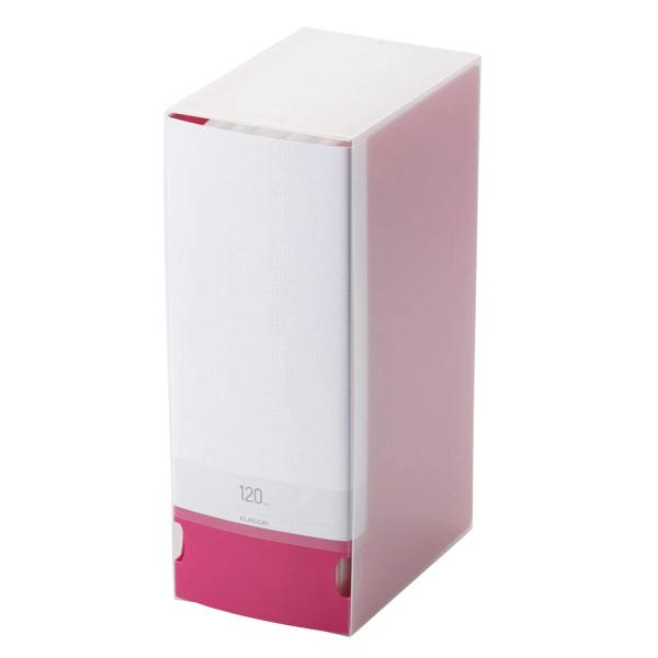 エレコム ファイルケース DVD BD CD 対応ファイルケース 120枚収納 ピンク CCD-FB120PN ・コンパクトにたっぷり収納。・付属品:背ラベルカード/インデックスラベル・収納数:120枚・対象メディア:Blu-ray/DVD...