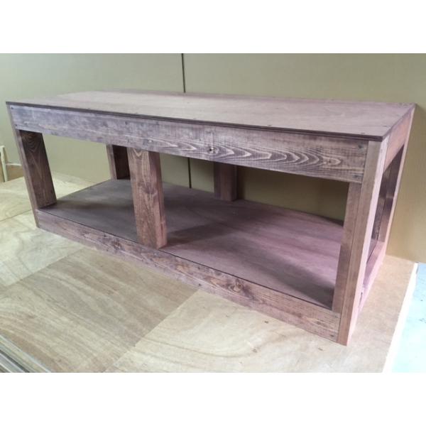 W120×D45×H60　補強柱付高さ　奥行　変更可能です天板　下段板　付天板厚20mmに変更＋１０００円商品は組み立て式になりますこちらで一度組み立てた物ですので組み立ては簡単ですカラー　ブラック　ブラウン　ホワイト　無塗装　からカラーを...