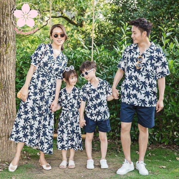 セット内容：単品販売男 ：アロハシャツ 1点のみ女 ：ワンピースサイズ：（単位：cm）子供：90/100/110/120/130/140/150/160ママ：S/M/L/XL/XXL/3XLババ：M/L/XL/XXL/XXXL/4XL★【プ...