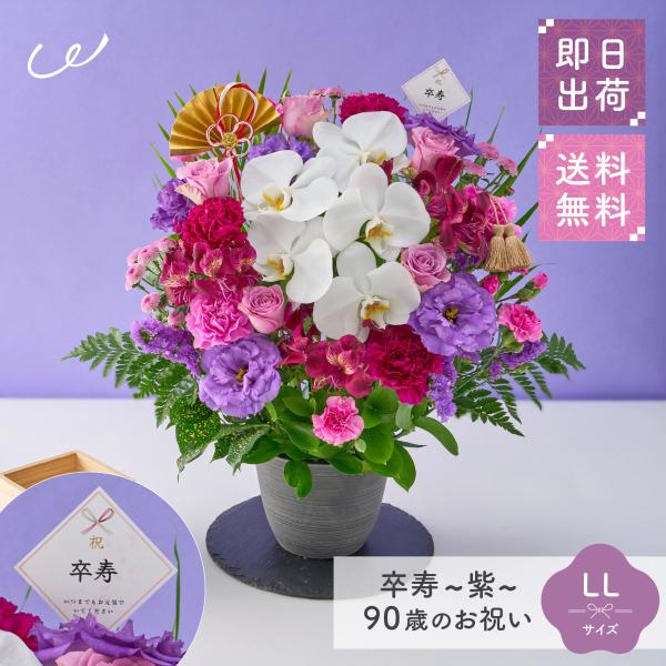 ■商品名祝！卒寿「紫」90歳LL〜オーキッド〜■カラー卒寿「紫」90歳■サイズ高さ約45cm×幅約40cm■商品説明90歳のお祝いである「卒寿（そつじゅ）」卒寿の「卒」の略字である「卆」が「九十」に分解できることから90歳のお祝いを「卒寿」...