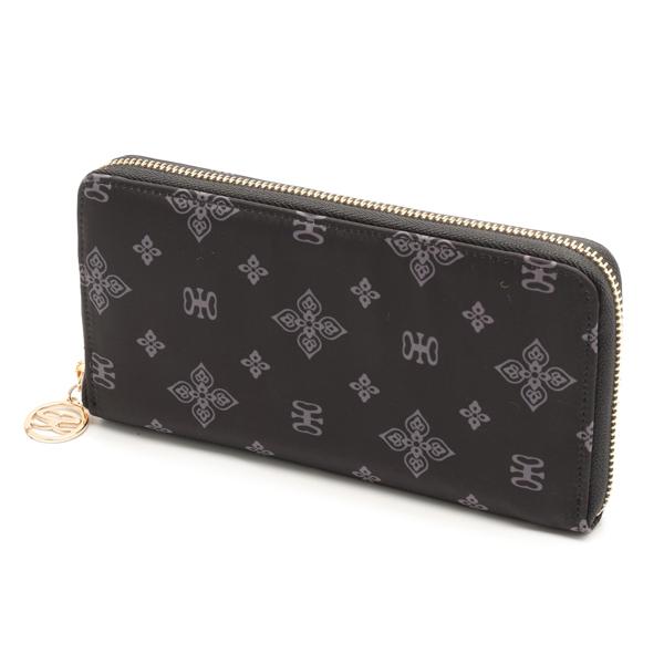 SAVOYプレミアムライン・フラワーモノグラムシリーズ。シンプルでさりげない花柄が大人なデザイン長財布です。カード入れもたくさんあるので収納力抜群☆■カラー／ブラックレッド■素材／ポリエステル・マイクロファイバー■開口タイプ／ファスナー式■...