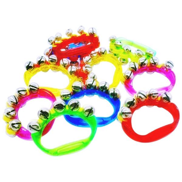 赤 青 緑 黄色 桃色 色とりどりにぎやかに♪こどもから大人まで手軽に演奏できる打楽器リングベルです♪保育園や幼稚園の行事などに。小さな赤ちゃんも子供もみんなで簡単にお使い頂けます。赤ちゃんの手持ちおもちゃ、音楽療法やクリスマス会などにもお...