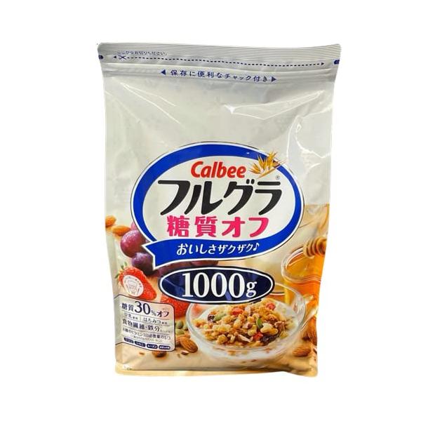 【糖質オフでもおいしい！大容量フルグラ】カルビーの大人気シリアル「フルグラ」から、糖質オフタイプの大容量1kg袋。ザクザク食感のグラノーラに、フルーツの自然な甘みをプラスし、糖質を気にする方にも毎日の朝食や間食にぴったり。 糖質25％オフ（...