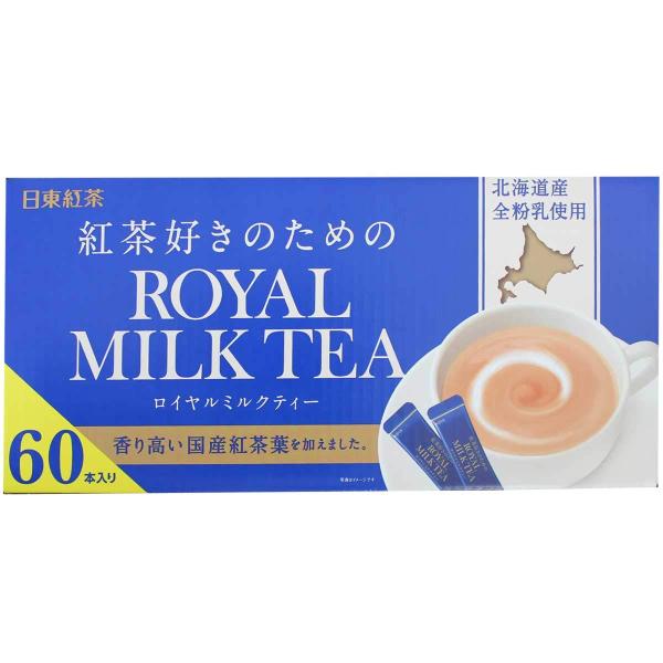 香り高い国産紅茶葉と北海道産全粉乳を使用した、コクのあるロイヤルミルクティーです。お湯に溶かすだけで手軽に楽しめ、1杯分ずつ使えるスティックタイプで便利。ご家庭はもちろん、オフィスや来客用にも使いやすい大容量60本入り。ミルクのまろやかさと...