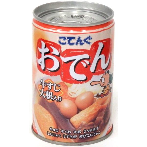 牛すじと大根入り こてんぐのおでん缶吟味された原材料を使用し、牛すじのコクとだしの旨みを活かした、うす味仕立てのおでん缶です。じっくり煮込まれた牛すじの旨みが、大根や練り製品にしっかり染み込み、最後まで飽きのこない味わいに仕上げています。そ...