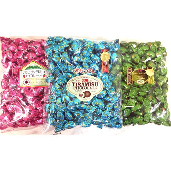 ティラミスチョコレート3種アソート 業務用セットピュアレの人気ティラミスチョコレート3種（元祖・抹茶・イチゴ）をまとめた、合計1500gの業務用サイズセットです。それぞれ異なる風味を楽しめる、ベストセレクション商品です。セット内容【ティラミ...