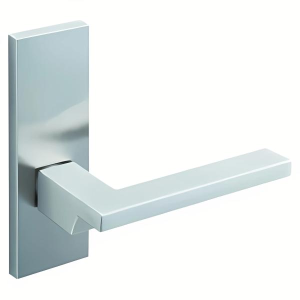 WOODONE　ドア部材　レバーハンドル(F型・空錠)　【ZH11F1-B】カラー：シルバー(ヘアライン塗装)