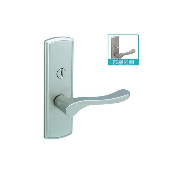 WOODONE　ドア部材　レバーハンドル(S型・間仕切り錠)　【ZH11S2-B】カラー：シルバー(シルバー塗装)