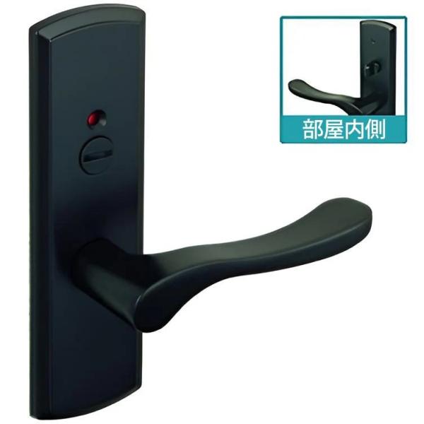 WOODONE　ドア部材　レバーハンドル(B型・表示錠)【ZH11B3-B】カラー：ブラック(塗装)