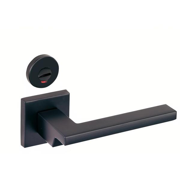 WOODONE　ドア部材　レバーハンドル(QB型・表示錠)　【ZH11QB3-B】カラー：ブラック(ブラック塗装)