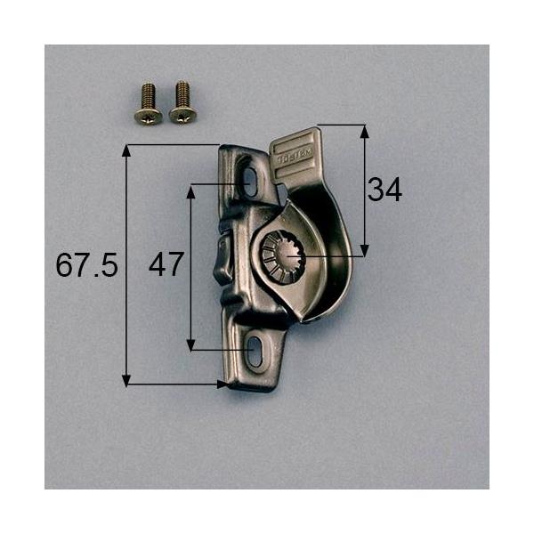 【ネコポス便発送・送料350円】　LIXIL(トステム) クレセント(右用)[トーヨーサッシ トステム 太陽 CX CS]窓(サッシ)部品(鍵・錠)【R1Y65(TP63R)】内容：本体(TP63R)×１、取付ネジセット×１カラー：アンバー...