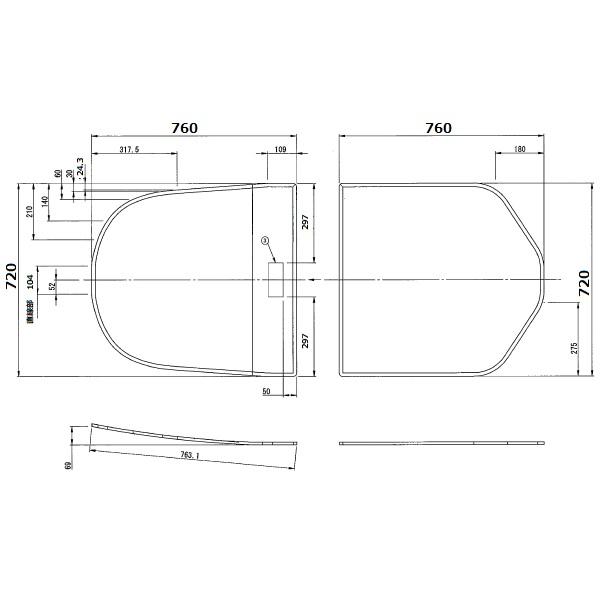 TOTO　風呂ふた　1600YR＿非断熱蓋【EKK80170W1】旧部品品番：EKK80170W,EKK80170W1対象適用製品：HTV,WYV