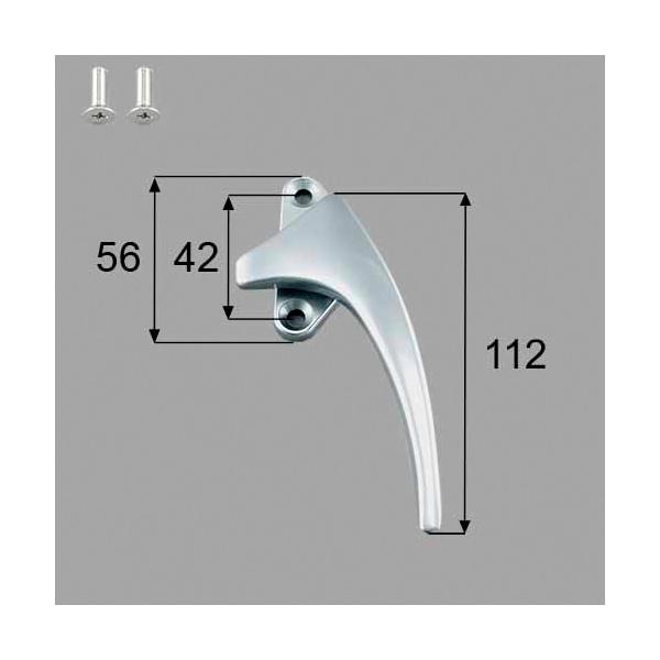LIXIL(トステム)　カムラッチハンドル（右用）　窓（サッシ）部品【FNMS045】内容：本体×１、取付ネジセット×１色：シルバー商品名 発売時期：ＮＣＶゼファー縦辷り86.05〜93.10※北海道、沖縄、離島等、別途送料が発生する地域が...