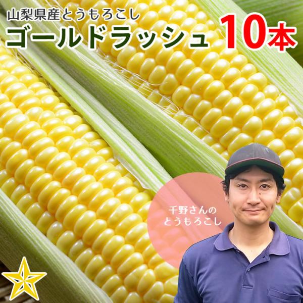 【発売日：2026年06月18日】山梨県境川産のゴールドラッシュを早朝に収穫しその日に出荷します。生で召し上がれます。フルーツ並みの糖度で強い甘さが特徴です。収穫できる時期が1か月も無いので希少なとうもろこしです。東京のレストランから直接指...