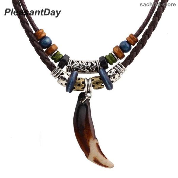 上質な狼牙ネックレス オオカミの牙は自然の守り神のようにみなされる、狼牙は形が美しく、鋭い、強靭である。狼牙のペンダントを身につけると、幸運、事業、愛情などすべての幸運をもたらします。老人、若者、子供はすべてオオカミの歯を身につけて安全を守...