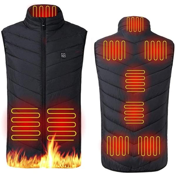 ※商品ヒーターの画像はイメージです、9箇所電熱ベストは9枚ヒーターではございません。背部は大きなヒーターがありまして4エリア、8エリアより発熱面積が大きいです。※環境温度よりベストが届く後反応が遅い可能性がございます、その場合何回ボタン押し...