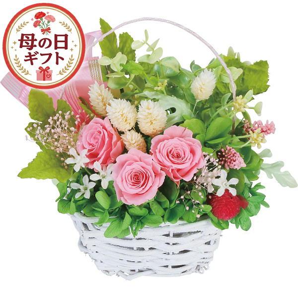 【発売日：2026年05月07日】生花のようなみずみずしさを長く楽しめる、母の日専用のプリザーブドフラワー（ピンク）です。プリザーブドフラワーにアーティフィシャルフラワーやドライフラワーを合わせ、優しい色合いの上品な籠アレンジに仕上げました...