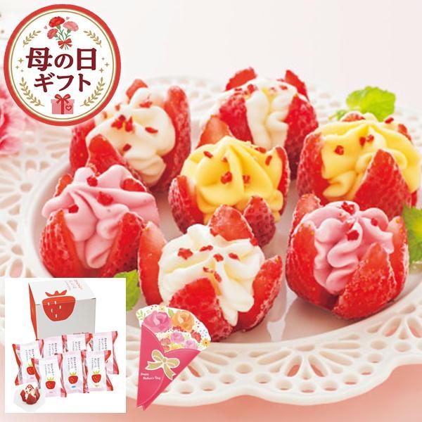 【発売日：2026年05月06日】母の日限定の華やかなスイーツギフト。博多あまおうを花のように開き、練乳・いちご・マンゴーの3種アイスを絞った贅沢な“花いちごアイス”です。フリーズドライ苺を添え、彩りも味わいも華やかに仕上げました。甘酸っぱ...