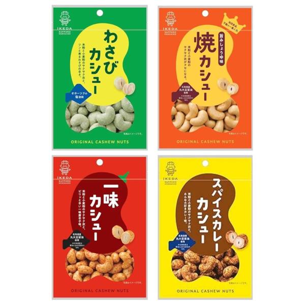 1945年創業、北海道の老舗菓子。創業から産地にこだわり、味にこだわり安全にこだわり続けています。4種セットにはわさびカシュー、焼きカシュー、一味カシュー、スパイスカシューが入っており、インド産のカシューナッツを米粉で包み焙煎して仕上げてお...
