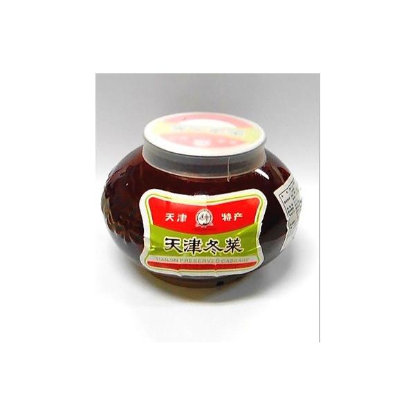 炒め物や蒸し物などに少量加えると、良い風味に。。。横浜中華街 天津冬菜(白菜にんにく漬け) 600g/壷、Tianjin Preserved Cabbage 天津名物、かめの中で発酵させ、うまみと芳香・・・天津狗不理包子♪