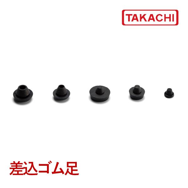 筐体に穴を開け、差し込んで取付けるタイプのゴム足です。販売単位は1袋=10個となっております。
