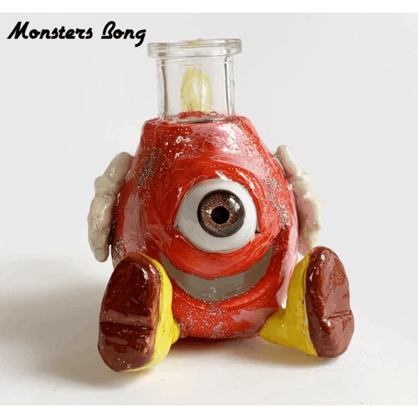 世界でたった1本のみ存在する手作りボング■1本1本すべて手作りの希少なボング「グラフティーボング」の最新バージョンモンスターボング　MB42　ピンキーです。ピンクの体に銀色のラメがキラキラ内部は球状の耐熱強化ガラス製フラスコ、外側をイタリア...