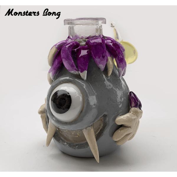 世界でたった1本のみ存在する手作りボング■1本1本すべて手作りの希少なボング「グラフティーボング」の最新バージョンモンスターボング　MB44　specter　スペクターです。内部は球状の耐熱強化ガラス製フラスコ、外側をイタリアンクレイで造作...
