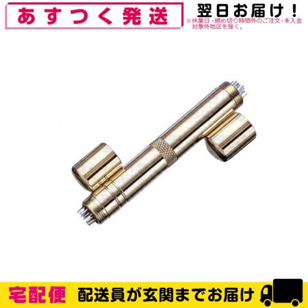 金メッキ補瀉両用。長さ98mm、Ф12mm、16本鍼