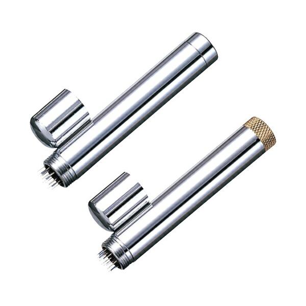 サイズ:全長75mm【強タイプ】  刺激は強め。タタキ鍼、瀉鍼として用いる    【弱タイプ】  刺激は弱め。補鍼として用いる。正規代理店 カナケン 集毛鍼(集毛針)クロームx1個(弱・強から選択) 小児鍼